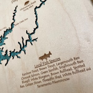 Lake Shasta 3D Wood Topo Map Nautical Wood Chart of Shasta Lake ...