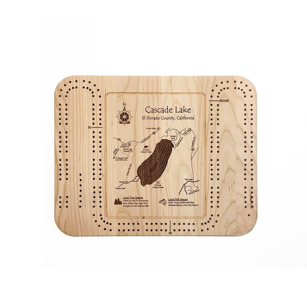 Cascade Lake Wooden Cribbage Board | Personalized Nautical Gift - Etsy