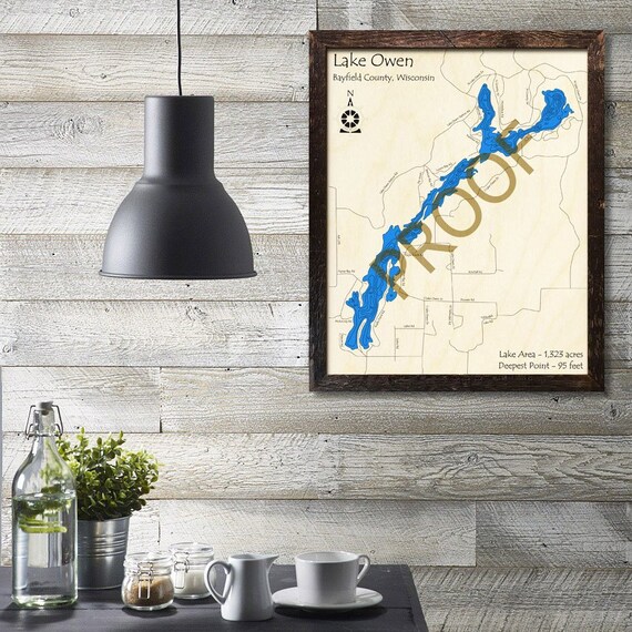 Lake Owen Wisconsin 3D Wood Map Cabin Decor Lake House - Etsy