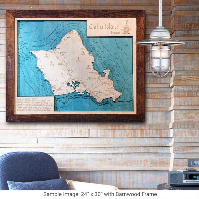Lake Oahe sothern Section SD 3D Wood Map 3D Depth Map - Etsy Australia