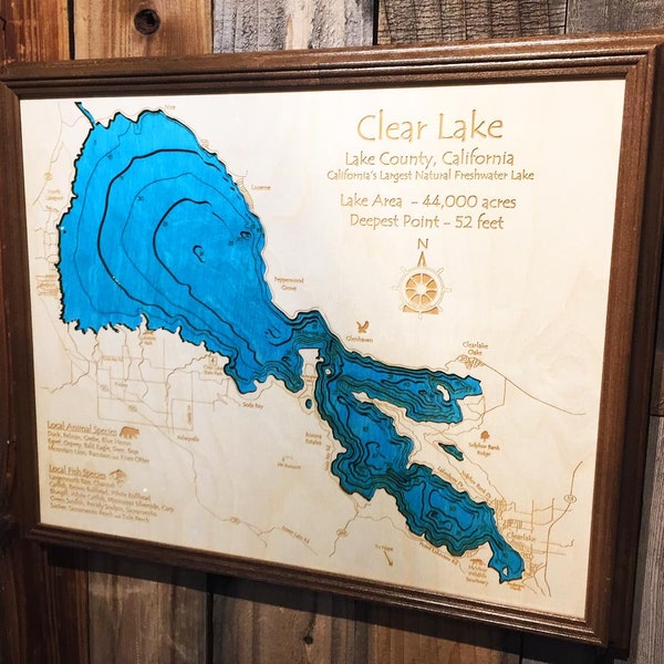 Clear Lake Ca Map - Etsy