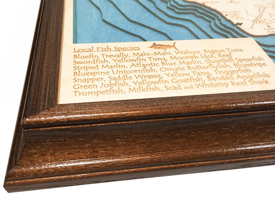 Oahu Hawaii 3D Laser-cut Wood Map Hawaii Gift Hawaii Decor | Etsy