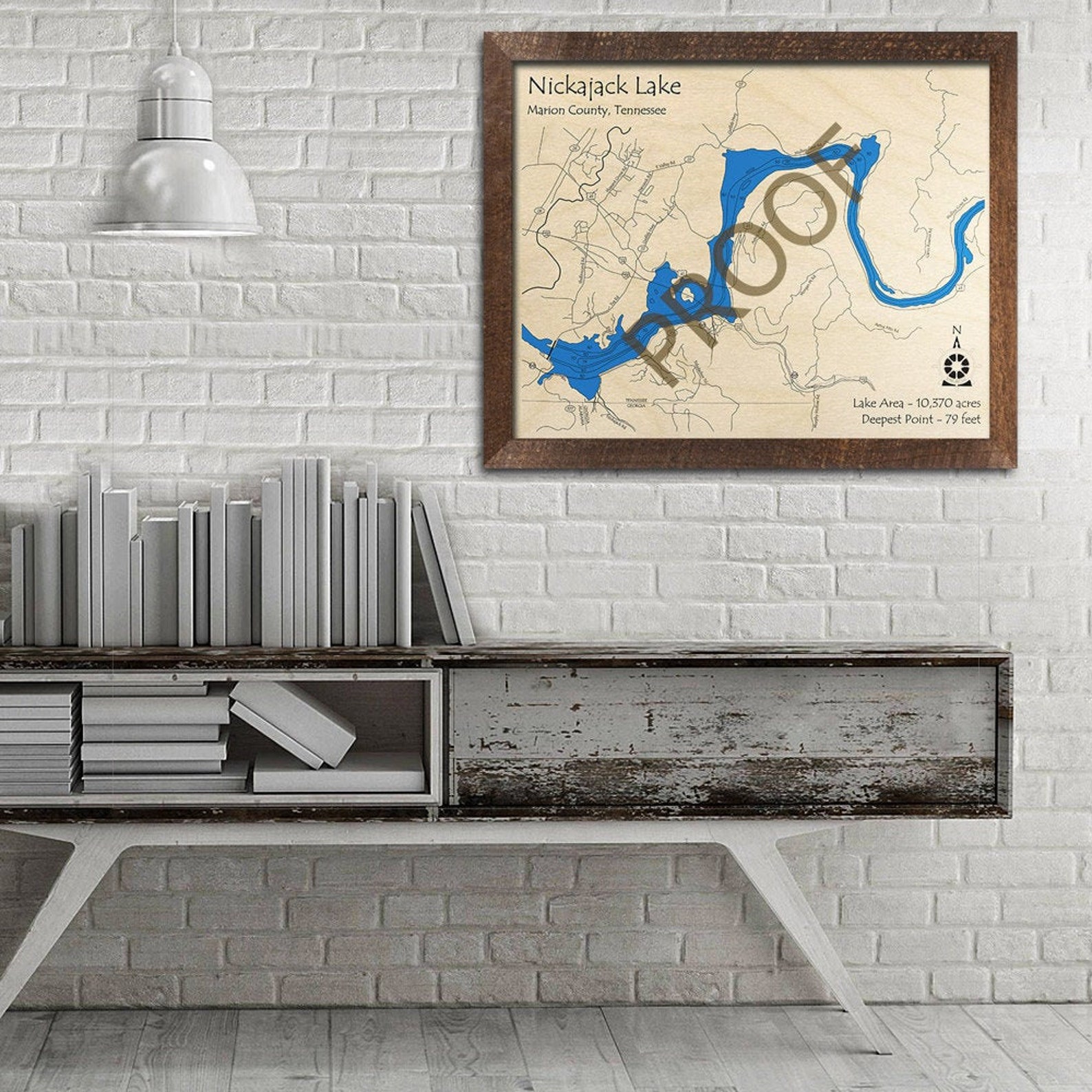 Nickajack Lake TN 3D Wood Map Custom Nautical Map Cabin | Etsy