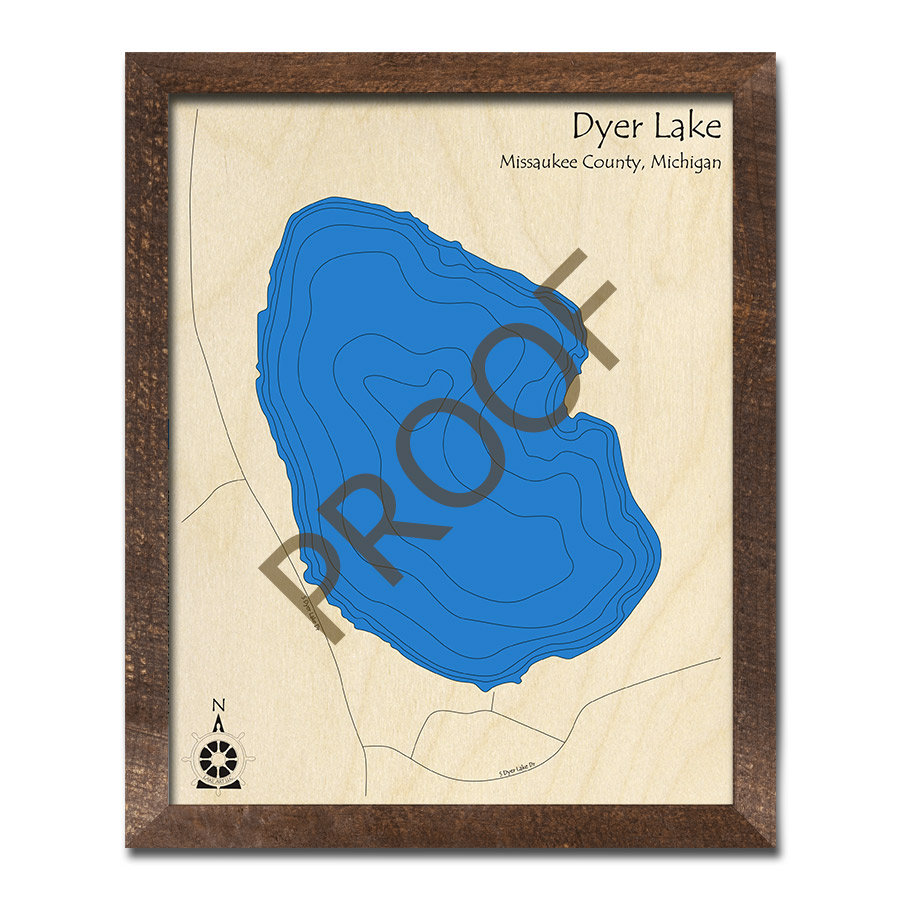 Dyer Lake MI 3D Wood Map Custom Nautical Map Cabin Decor | Etsy