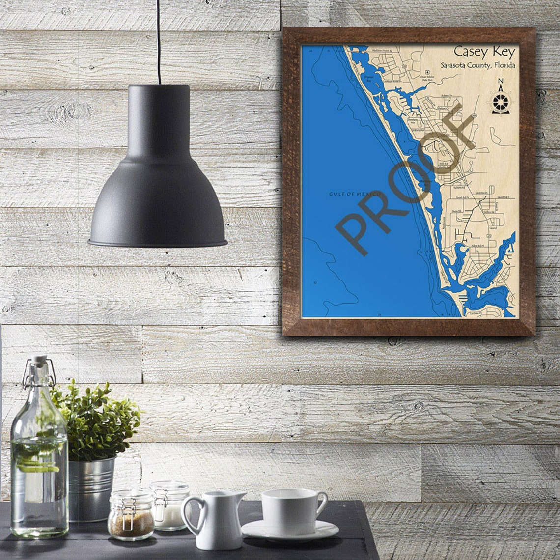 Casey Key Gulf of Mexico FL 3D Map Custom Nautical Map | Etsy