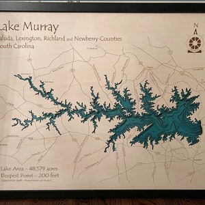 Custom 3d Laser Etched Map Choose From 10,000 Lakes, Lake House Decor ...