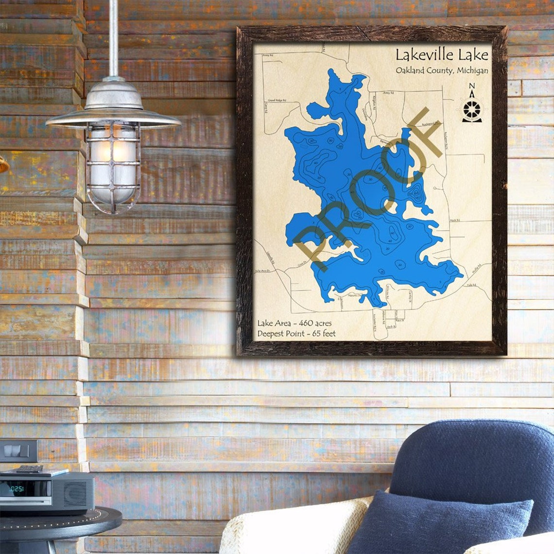 Lakeville Lake Michigan 3D Wood Map Cabin Decor Lake - Etsy