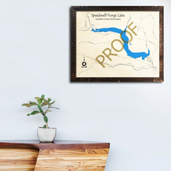 Speedwell Forge Lake PA 3D Wood Map Cabin Decor Lake - Etsy