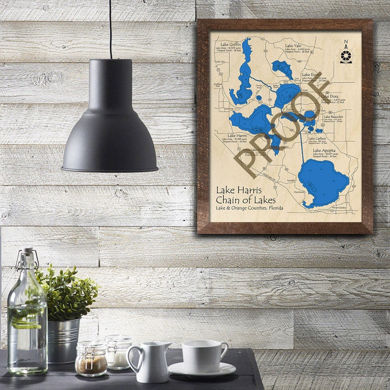 Harris Chain of Lakes FL 3D Map Custom Nautical Map Unique - Etsy Hong Kong