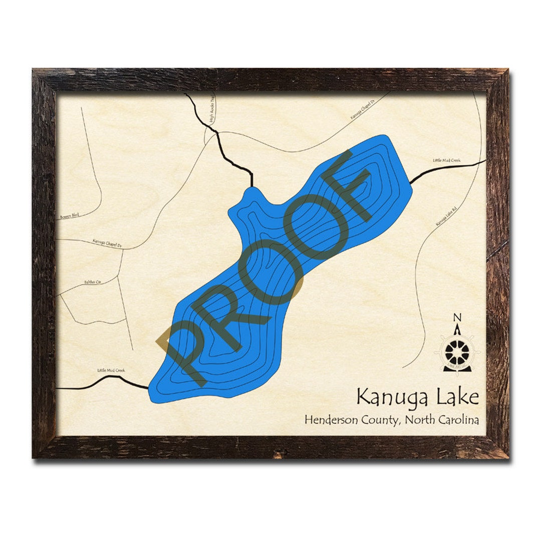 3D Kanuga Lake Map, North Carolina 3D Wood Map | Cabin Decor - Lake ...
