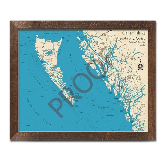 Mapa De La Isla De La Reina Charlotte, Canadá
