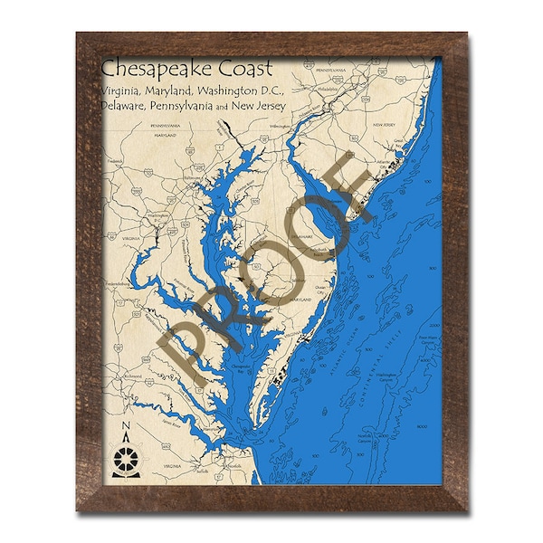 Laser Cut Map Delaware Bay - Etsy