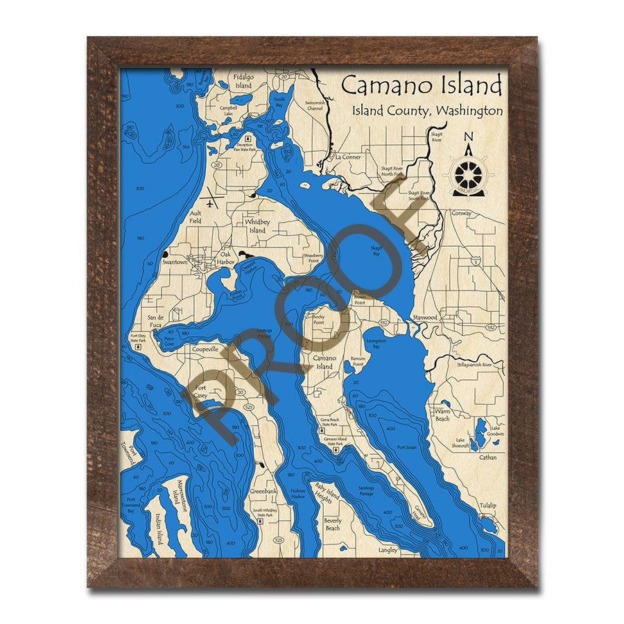 Camano Island WA 3D Wood Map 3D Depth Map Cabin Decor | Etsy
