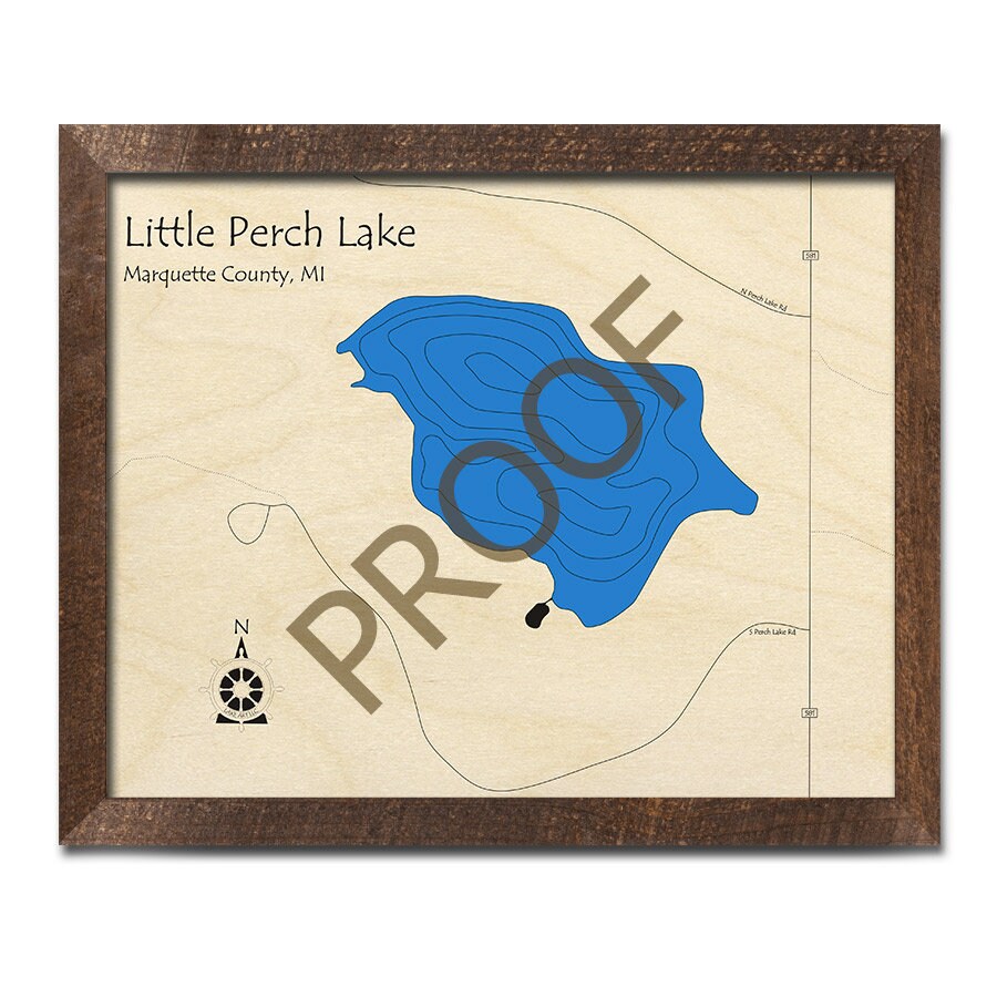 Little Perch Lake, MI 3D Wood Map | Custom Nautical Map, Cabin Decor ...