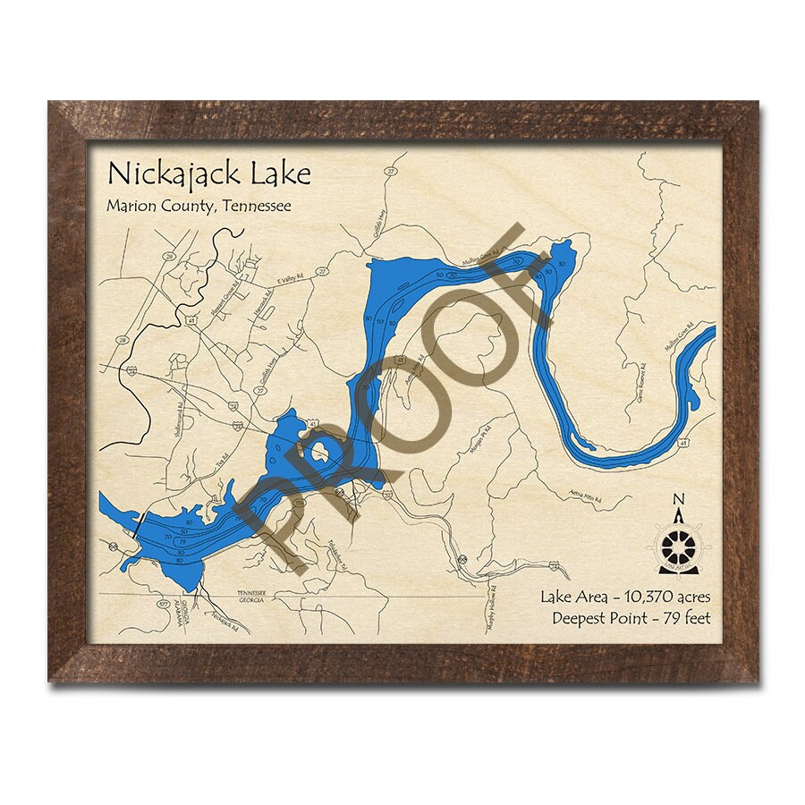 Nickajack Lake TN 3D Wood Map Custom Nautical Map Cabin | Etsy