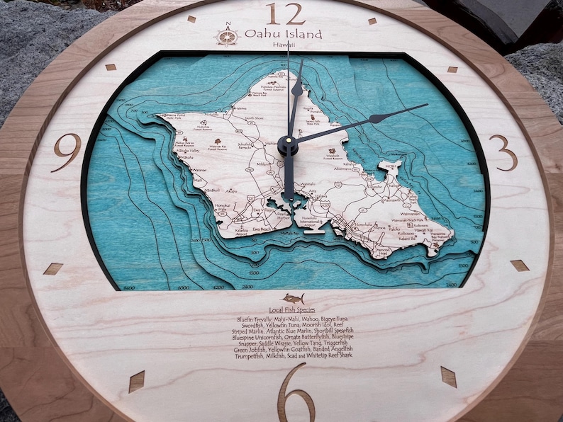 3D Nautical Clocks | Layered Wooden Maps - Custom Nautical Clocks ...