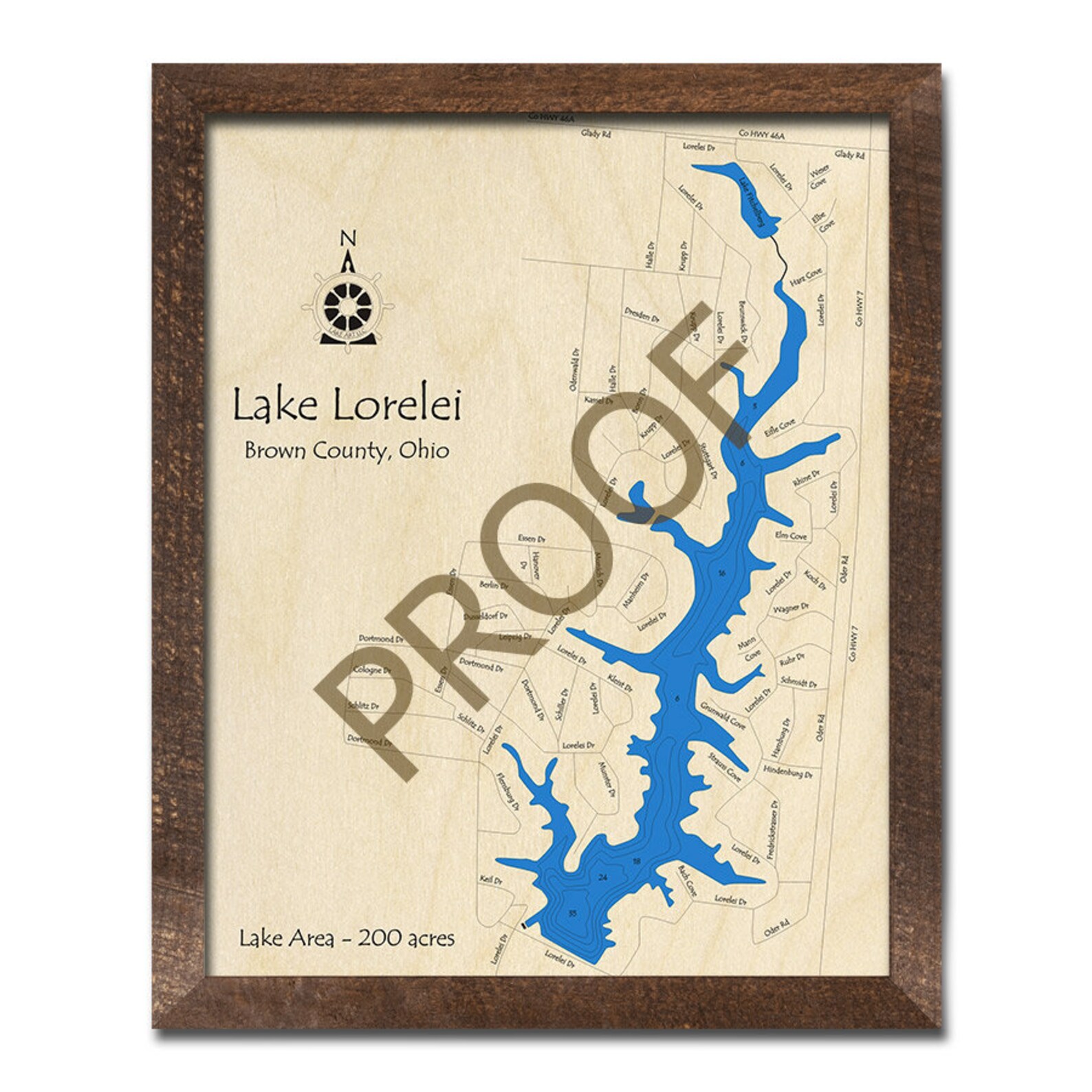 Lake Lorelei Ohio 3D Wood Map Custom Nautical Map Cabin - Etsy Österreich