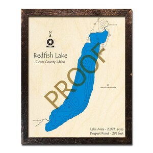 Redfish Lake, Idaho 3D Wood Map | Cabin Decor - Lake House Décor ...