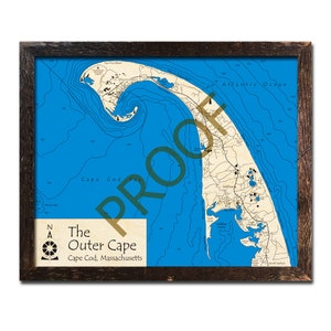 Cape Cod – Outer Cape, MA 3D Wood Map | Beach House Décor - Nautical ...