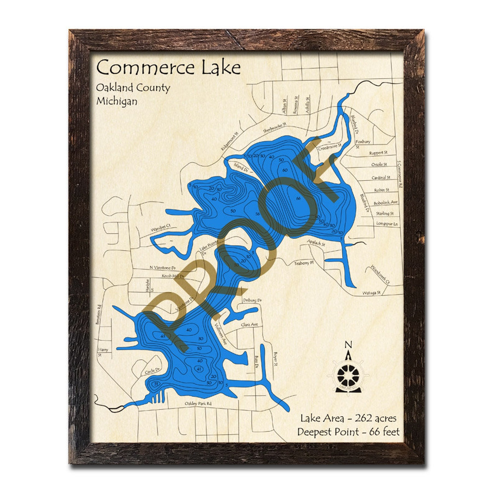 Commerce Lake MI 3D Wood Map Custom Cabin Decor Lake - Etsy