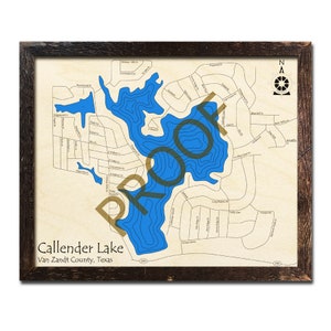 Callender Lake, Texas 3D Wood Map | Cabin Decor - Lake House Décor ...