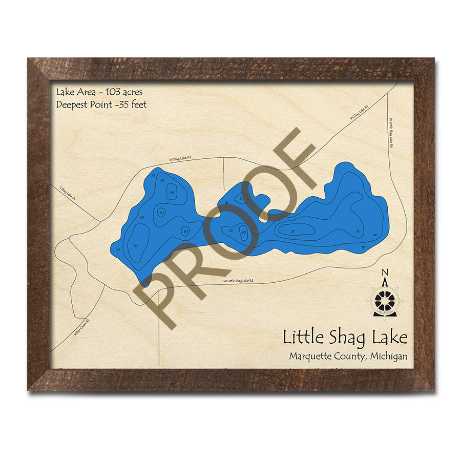 Little Shag Lake, MI 3D Wood Map | Custom Nautical Map, Cabin Decor ...