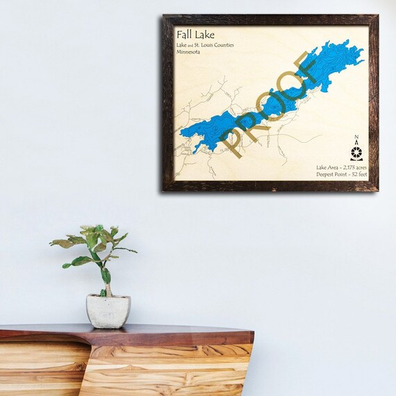 Fall Lake Minnesota 3D Wood Map Cabin Decor Lake House - Etsy