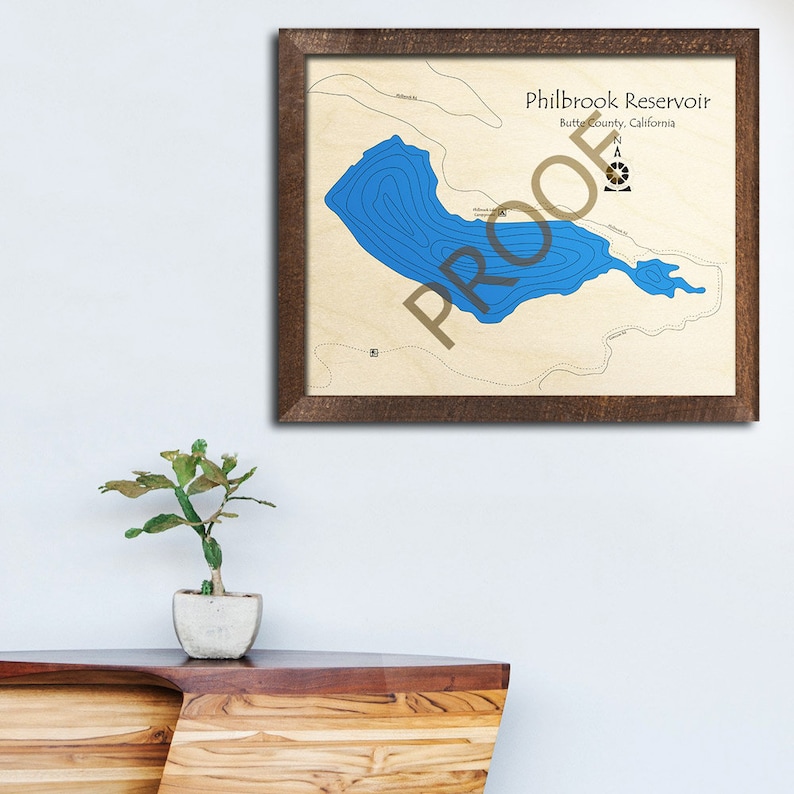 Philbrook Reservoir CA 3D Wood Map 3D Depth Map Cabin - Etsy