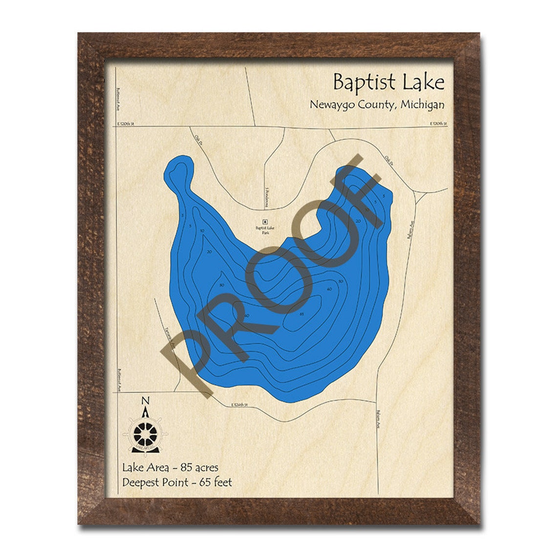 Baptist Lake MI 3D Wood Map Custom Nautical Map Cabin | Etsy