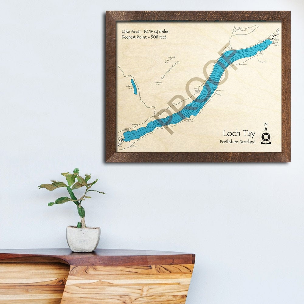 Loch Tay 3D Wood Map Loch Tay Scotland Nautical Chart - Etsy Singapore