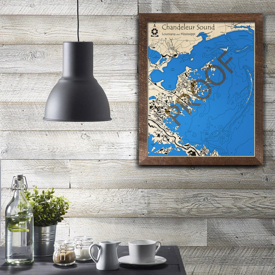 Chandeleur Sound, Louisiana 3D Wood Map | Custom Nautical Map, Cabin ...