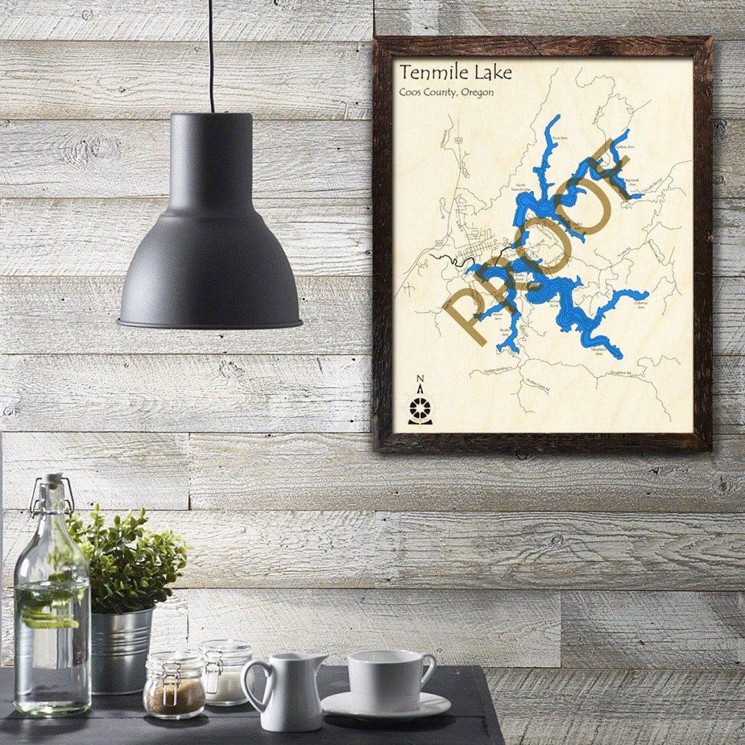 Tenmile Lake Oregon 3D Wood Map Lake House Decor Cabin - Etsy