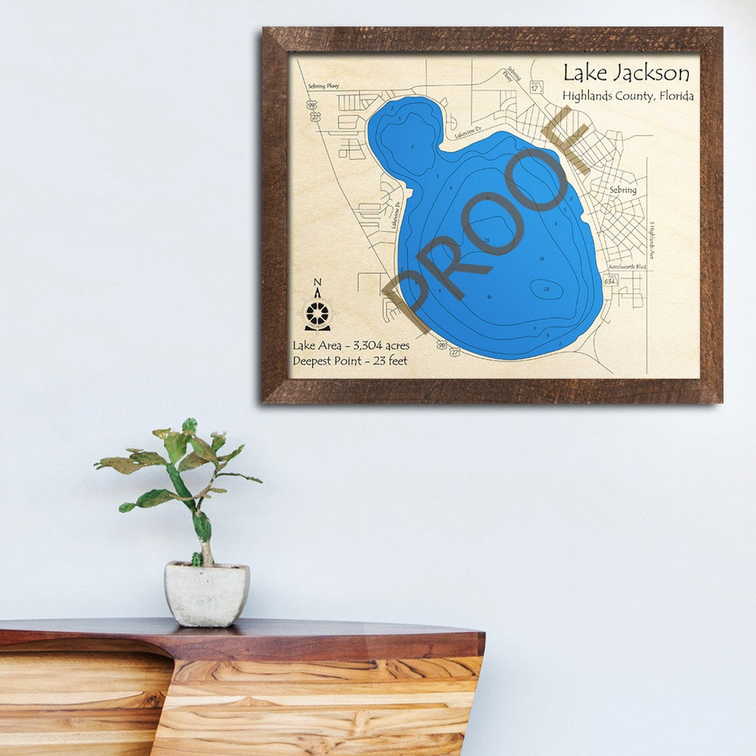 Lake Jackson, FL 3D Map | Custom Nautical Map, Unique Cabin Decor, Lake ...