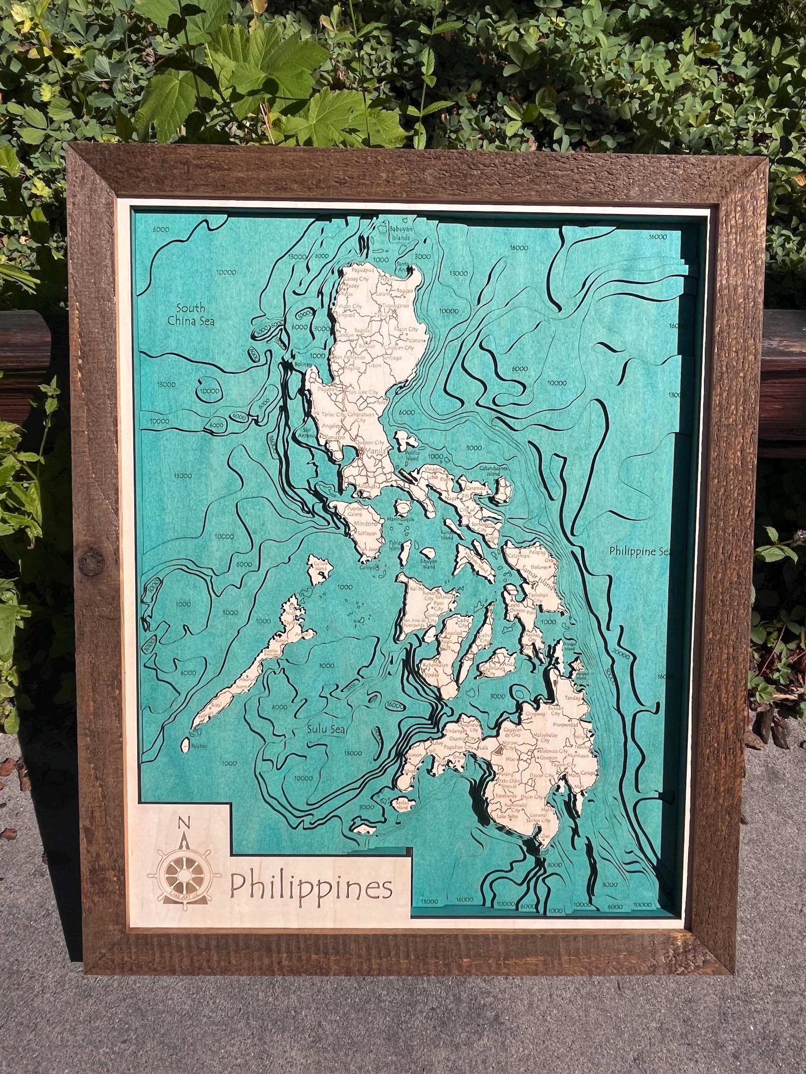 Philippines 3D Wood Map | Custom Nautical Wall Art, Personalized Wooden ...