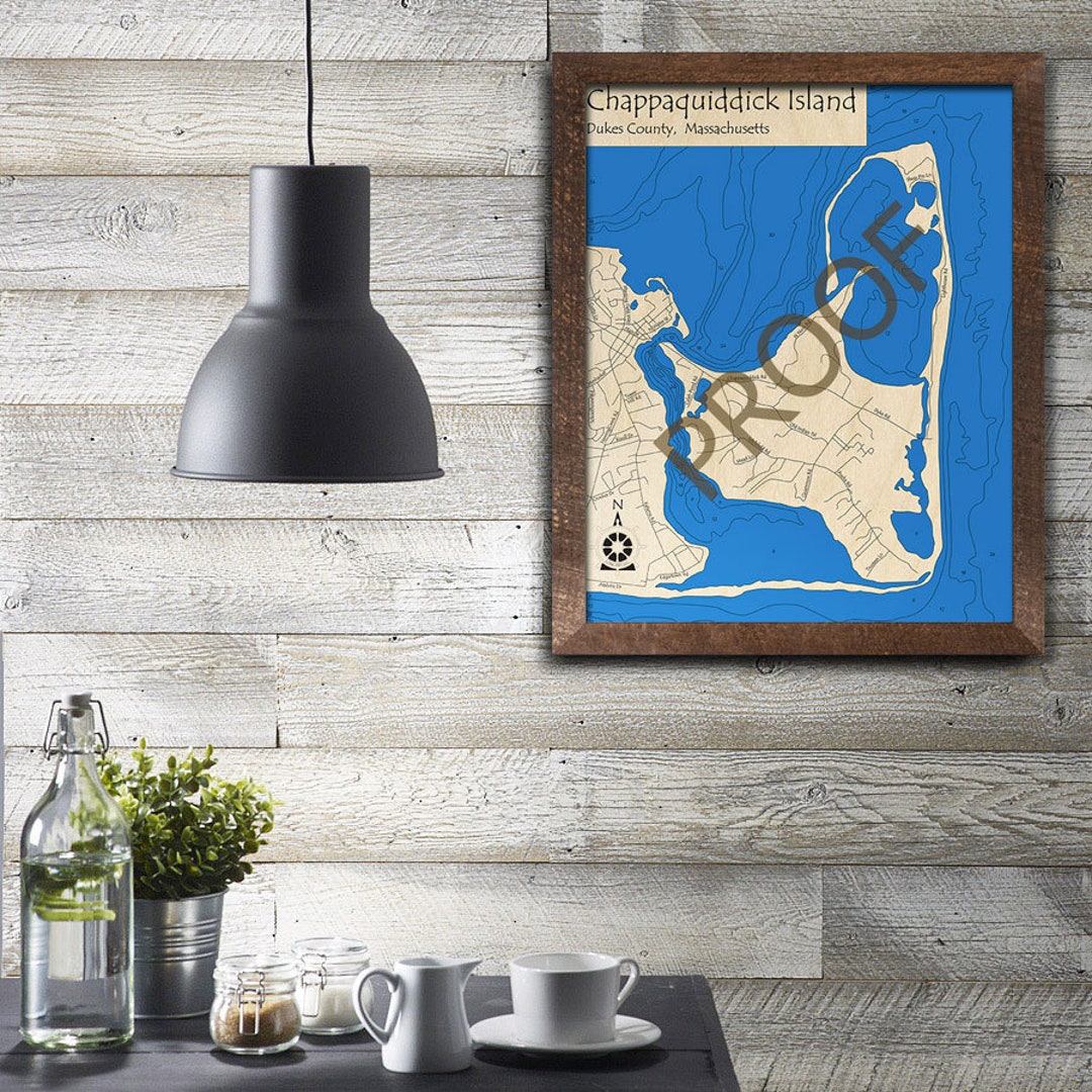 Chappaquiddick Island, MA 3D Wood Map | Custom Nautical Chart, Unique ...