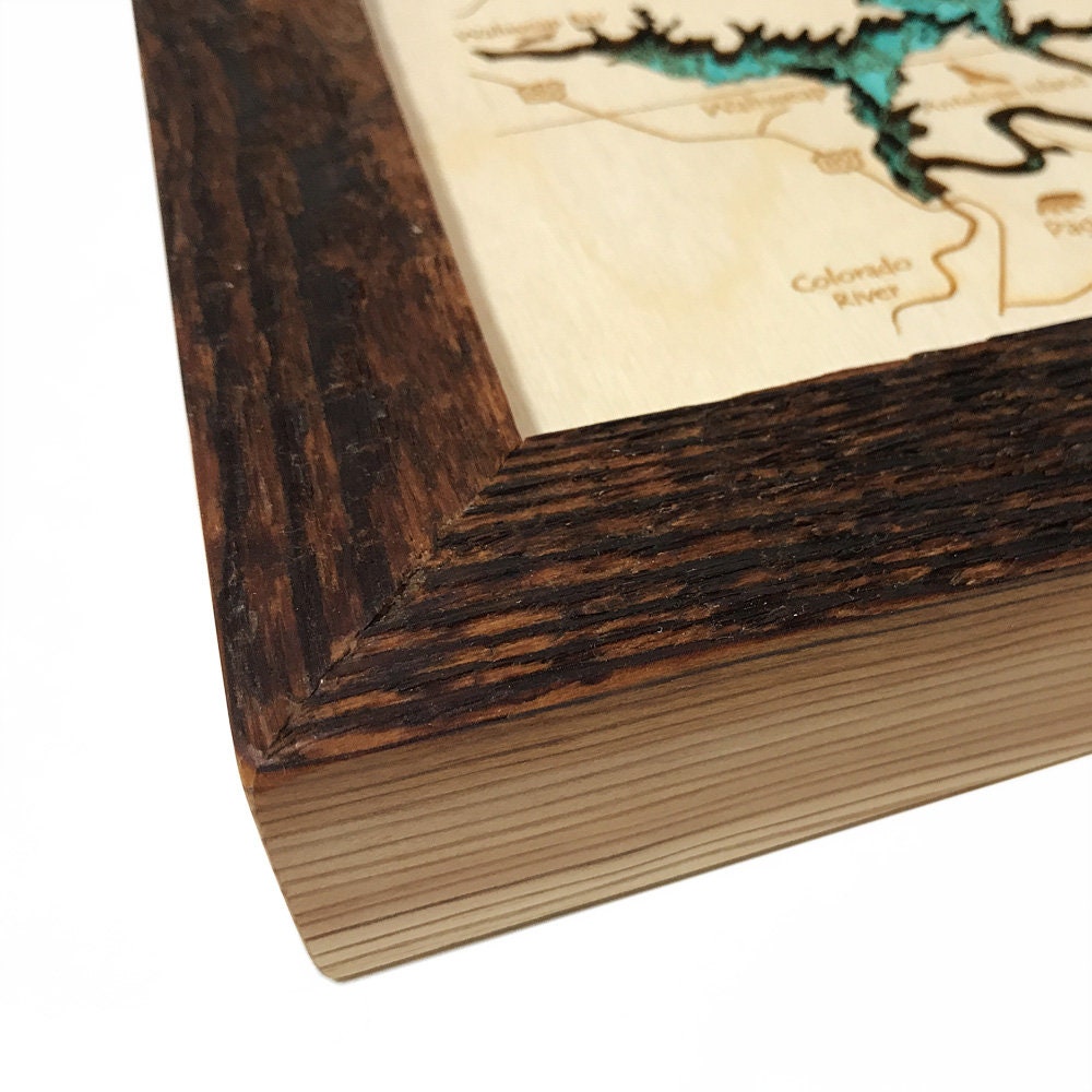 Lake Powell UT/AZ 3D Nautical Wood Map Laser-etched Carved Wooden Map ...