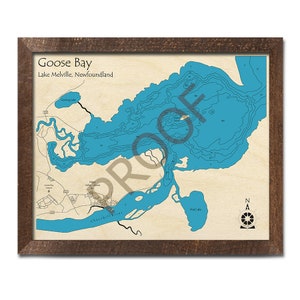 Goose Bay, Churchill River, 3D Wood Map | Goose Bay, Lake Melville ...