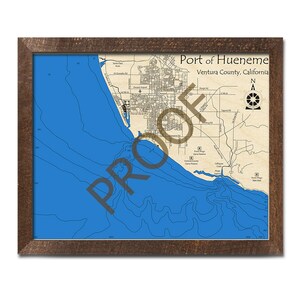 Port of Hueneme, CA 3D Wood Map | 3D Depth Map, Cabin Decor, Lake House ...