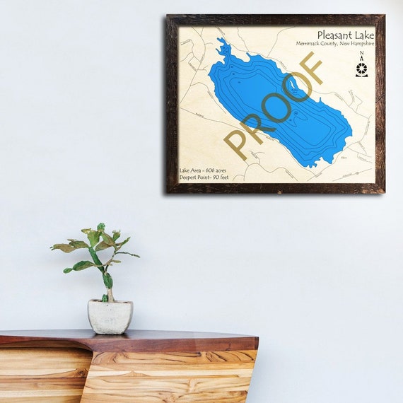 Pleasant Lake New Hampshire 3D Wood Map Cabin Decor Lake - Etsy