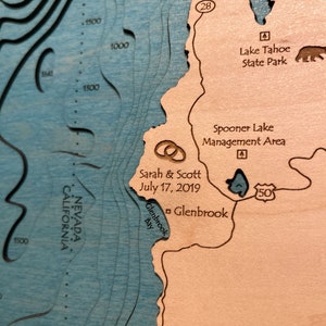 Custom Lake Map, 3D Wood Depth Map, Choose From 10000 Lakes, Cabin ...