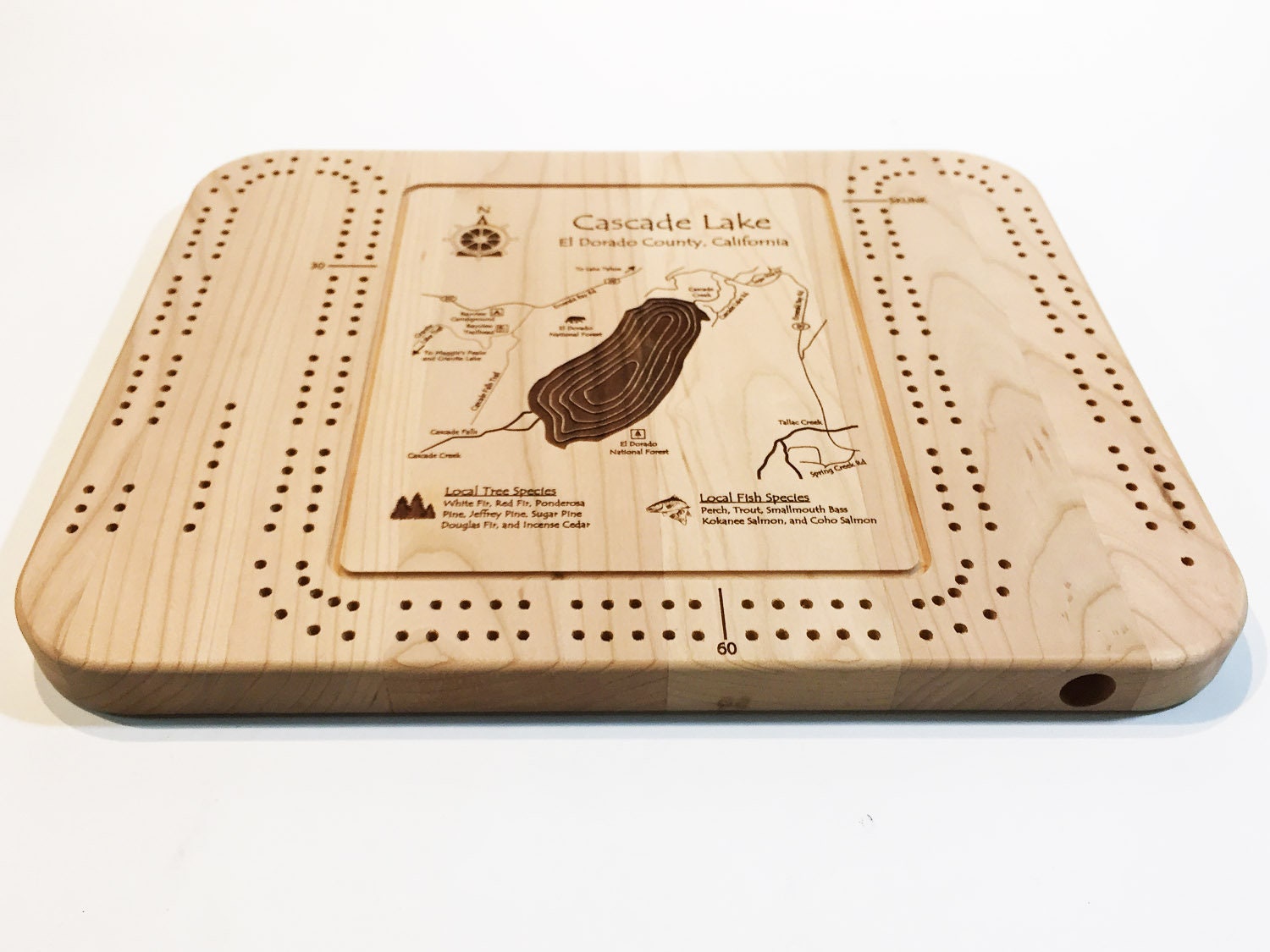 Cascade Lake Map Wooden Cribbage Game Board Cascade Lake - Etsy