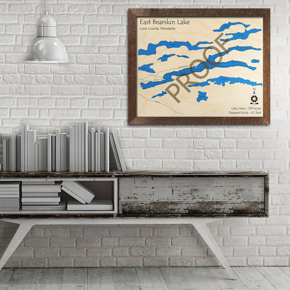 East Bearskin Lake MN 3D Wood Map Custom Nautical Map | Etsy