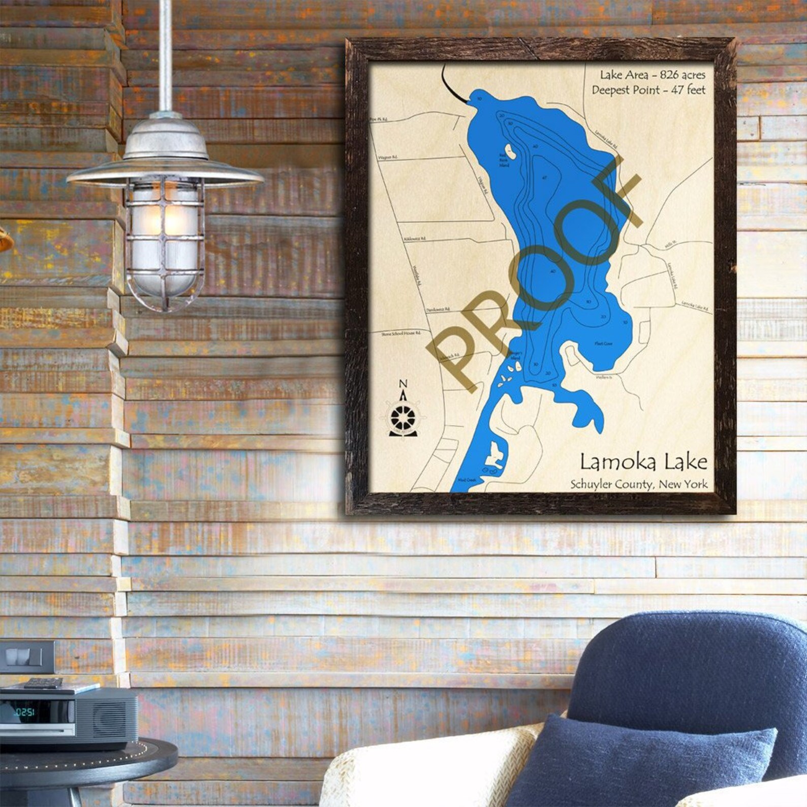Lamoka Lake New York 3D Wood Map Cabin Decor Lake House - Etsy