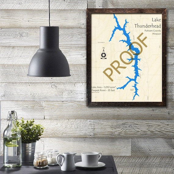 Lake Thunderhead Missouri 3D Wood Map Custom Cabin Decor - Etsy