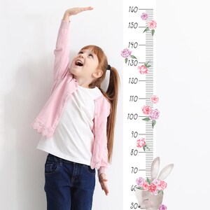 Wall Decor HEIGHT CHART Rabbit Pink, Growth Chart for Kids, Nursery ...