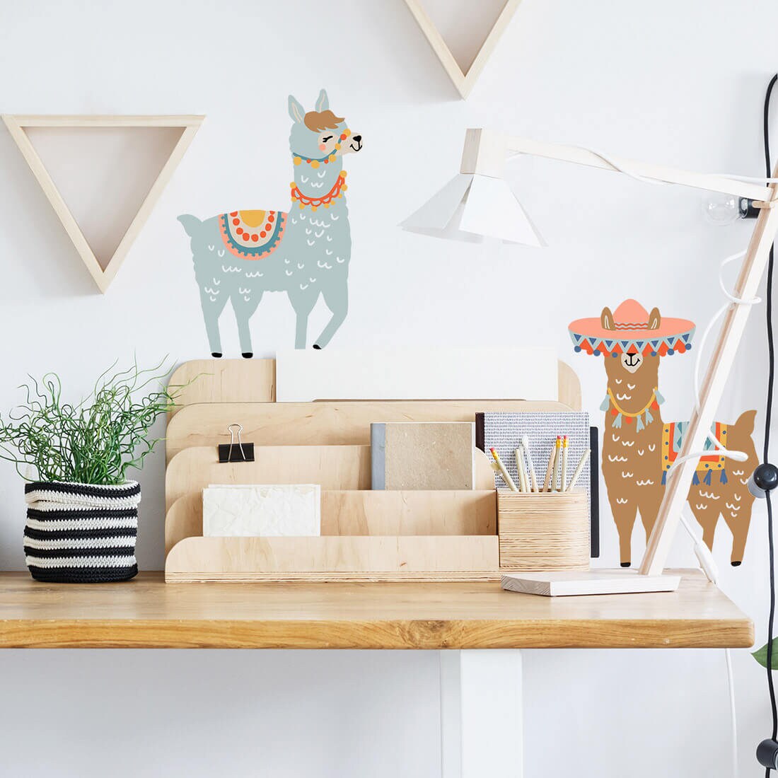 LLAMAS SET Wall Decal / Nursery Decor / Cactus Wall Decal / Llamas Wall ...