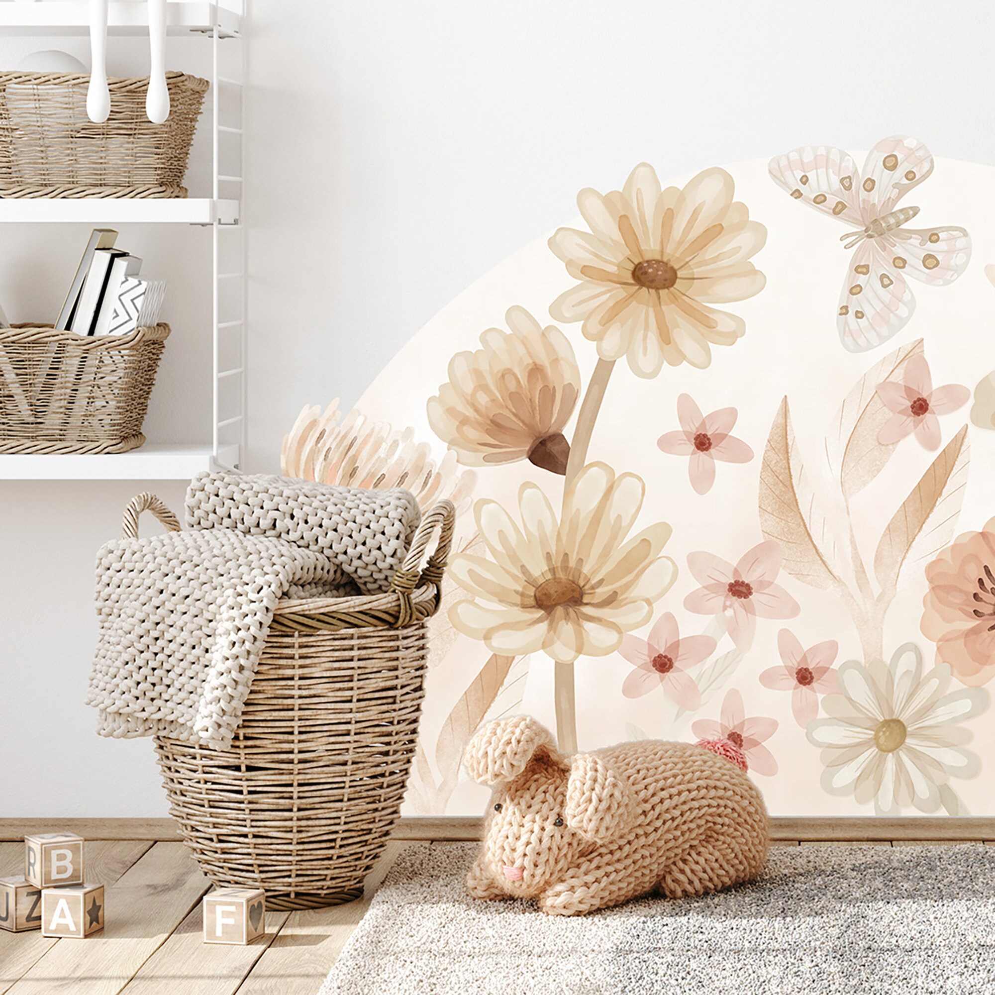 Flowers Wall Decal / Oversized Flower Decal / Boho Flowers Wall Sticker ...