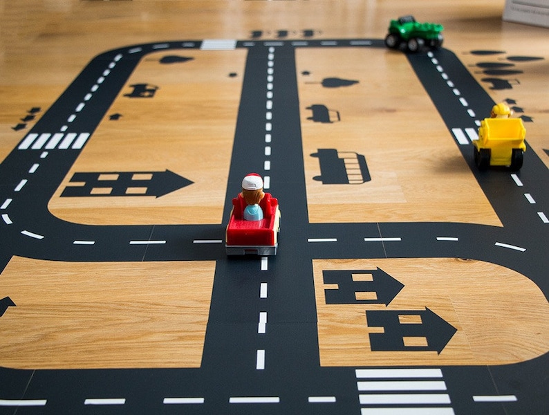 Floor sticker RACE TRACK car kids wall art nursery decor | Etsy