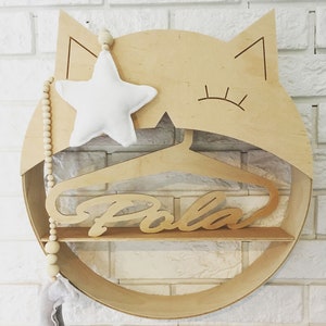 Big WOODEN SHELF CAT 40 Cm Round Shelf Wall Decor for Kids - Etsy