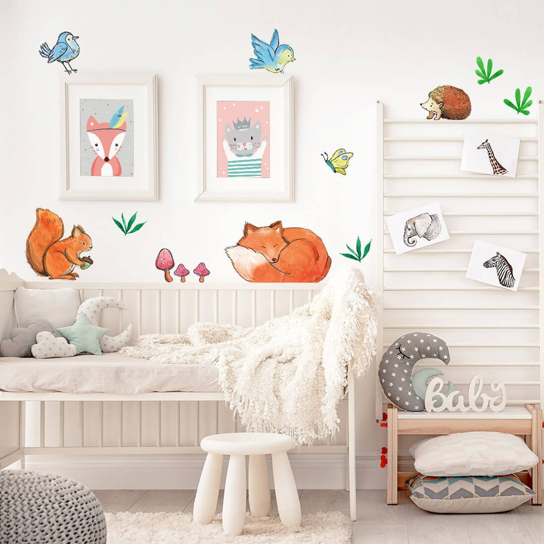 Wall Decor Big Set Forest Wild Animals, Kids Room Wall Art, Nursery ...